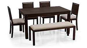 Urban Ladder Arabia - Oribi 6 Seater Dining Set with Bench (Finish ...