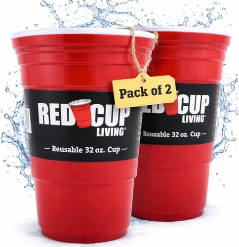 Amazon.com | Red Cup Living 32Oz Tumbler Cup Pack of 2, Insulated ...