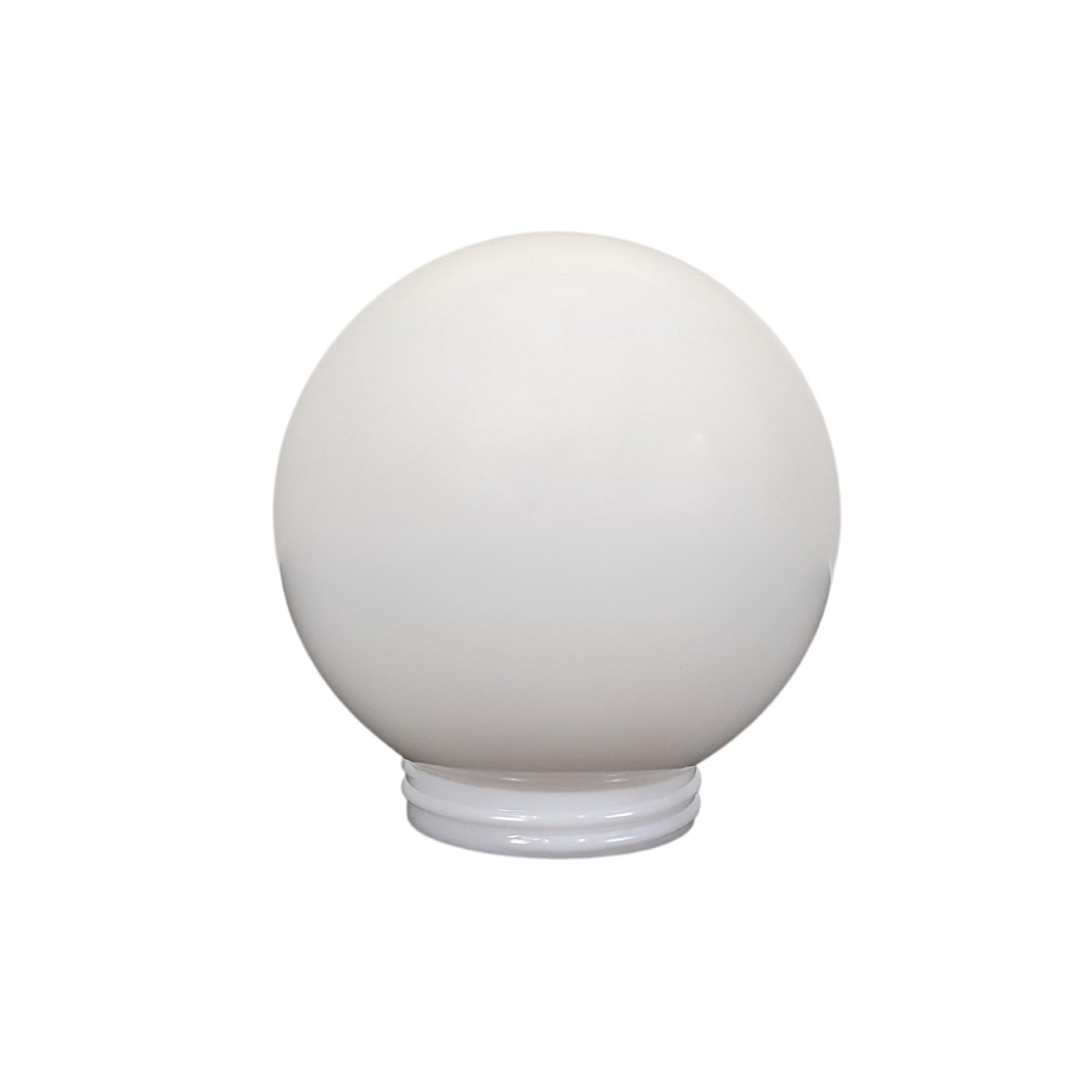 6" White Acrylic Globe Lens | 3.25" Screw Neck | Outdoor Lamp Post ...