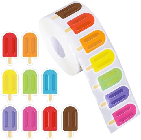 Amazon.com: 1000Pcs Summer Popsicle Stickers Roll Colorful Ice Pop ...