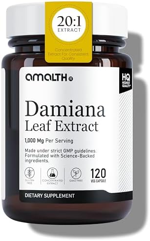 Amazon.com: AMALTH Damiana Leaf Extract Capsules 1000 mg | Damiana Tea ...