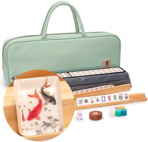 Amazon.com: Yellow Mountain Imports American Mahjong Set, Celadon Koi ...