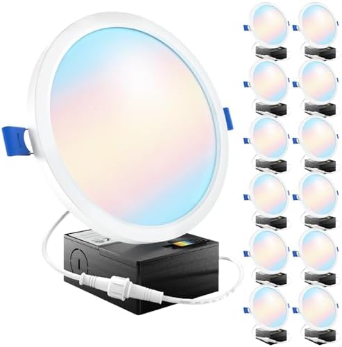 Sunco 12 Pack 6 Inch LED Canless Recessed Lighting, Slim Surface Mount ...