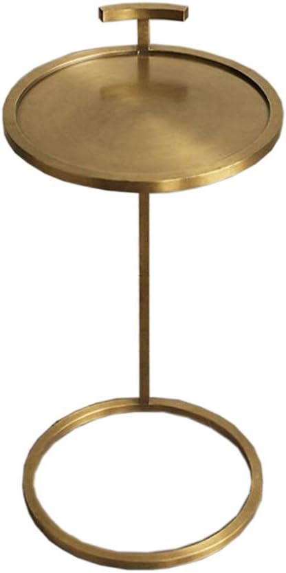 Amazon.com: Jcnfa-Tables Side Table, Round Bistro Side Table, Gold Tray ...