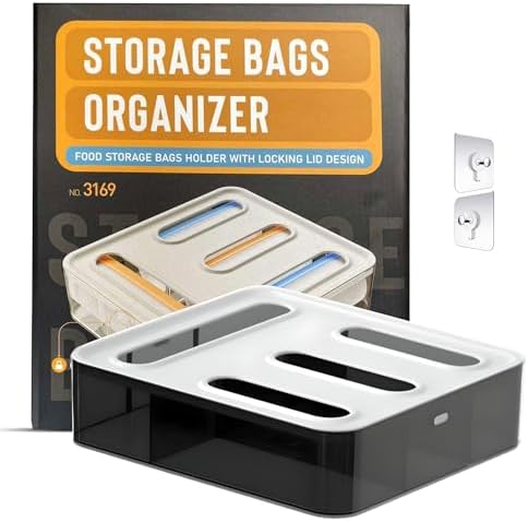 Amazon.com - Ziplock Bag Storage Organizer for Drawer,Bamboo Ziploc Bag ...