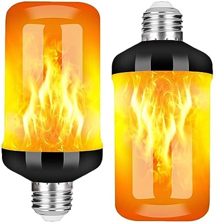 Geminilite LED Flame Effect Light Bulbs, 4 Modes Fire Flickering Light ...
