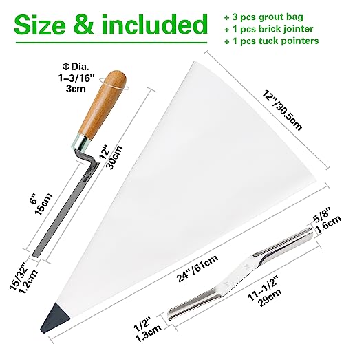 Snapklik.com : Tahikem 3 Pack Tile Grout Masonry Mortar Bag, 12 By 24 ...