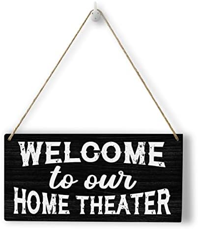Amazon.com : Rustic Movie Theater Sign Wood Wall Art Wall Hanging Decor ...