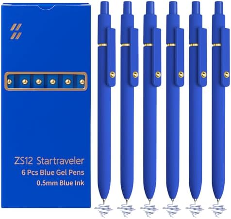 Amazon.com: YOXMJDB 6 Pcs Blue Ink Pens for Journaling 0.5mm Fine Point ...