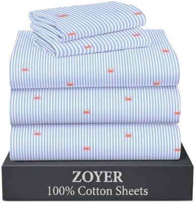 Amazon.com: ZOYER 100% Cotton Sheets – Split King Size Percale Bedding ...