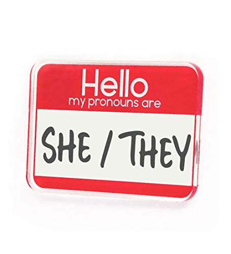 Acryl Hello My Pronouns Are SHE/THEY Pronomen Stift Pin 40x30mm ...