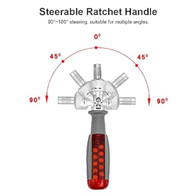 Domary Two-Way Ratchet Screwdriver Set with 10 Bits 180° Alloy Elbow ...