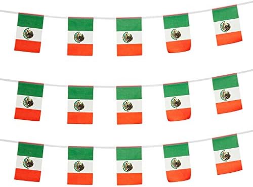 Amazon.com : Ckexin Mexico Flags Mexican Small String Pennant Banner ...