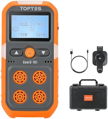 TopTes Guard-101 4 Gas Monitor Multi Gas Detector for H2S, CO, LEL and ...