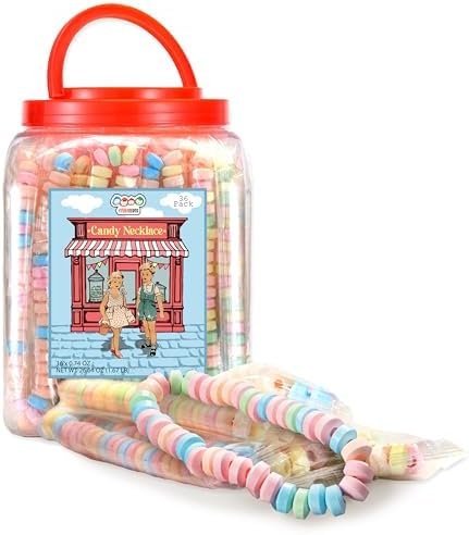 Amazon.com : 36 Candy Necklaces Individually Wrapped, Choker Style ...