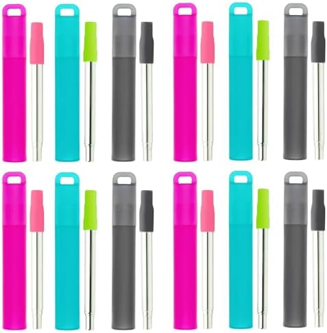 Amazon.com: NAIVELY-Reusable Straws 6 Pack Collapsible Portable ...