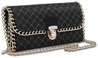Amazon.com: Rioni Signature Chained Clutch Color: Black : Clothing ...
