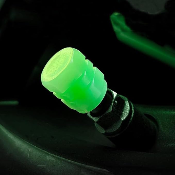 Green | All-New Bike/Car Tyre Air Valve Caps – Fluorescent Tire Valve ...