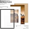 Amazon.com - PLUS MAX Black A3 Engineered Wood Frame Display A4 Picture with Mat or without Mat ...