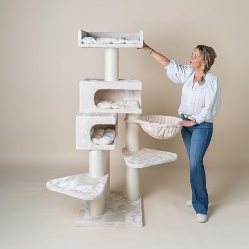 RHRQuality Royalty Plus XXL Cat Scratching Post Large Cat Stable beige ...