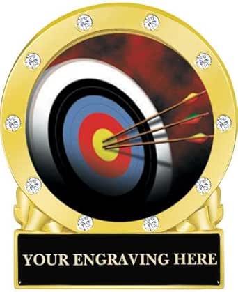 Amazon.com: Crown Awards 1.35" Engravable Archery Pin, Gold Archery Pin ...