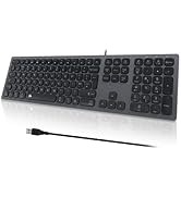 B.FRIENDIT Slim USB Wired Keyboard – UK Layout Soft Touch and Quiet Key ...