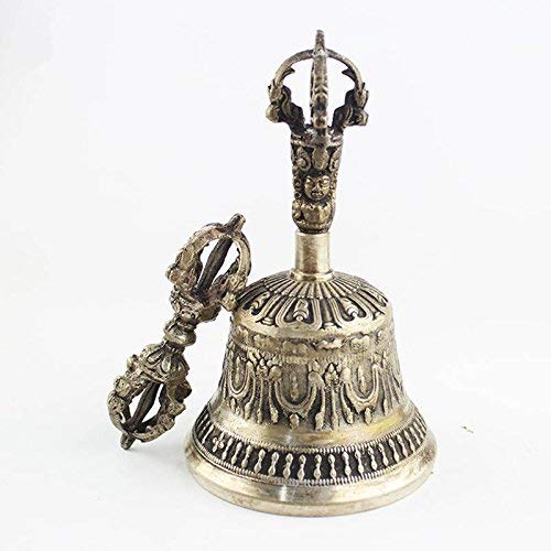 Brass Tibetan Hand Bell 6 Inch Handicraft Product for Home, Office ...