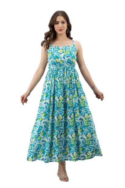 Buy AASHU 100% Rayon Beautiful One-Piece Dress for Women's & Girl's ...