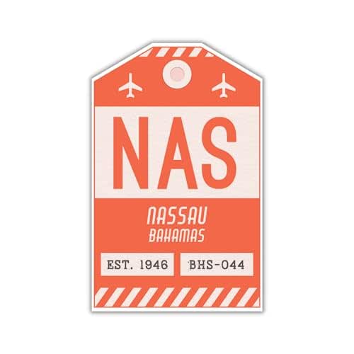 Amazon.com: NAS Nassau Bahamas Luggage Tag Sticker/Airport Code Baggage ...
