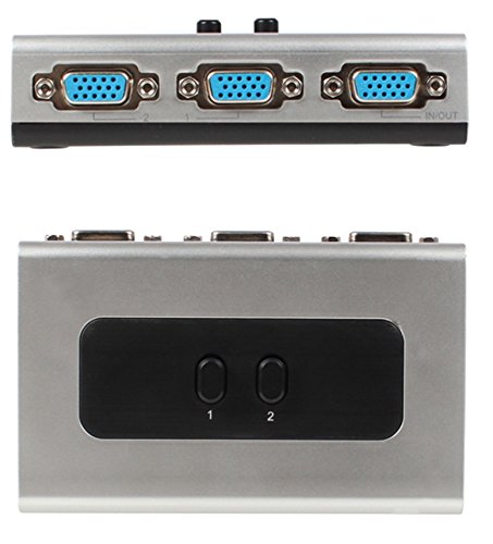 VGA(RGB) 2 Port Manual Switcher Selector Switch Box Monitor Single Mode ...