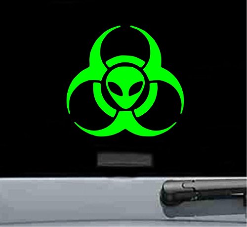 Amazon.com: JS Artworks Alien Biohazard Vinyl Decal Sticker (Lime Green ...