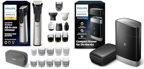 Amazon.com: Norelco Philips Home & Away Groom Duo Includes Compact Shaver (PQ888/81) + Multi ...