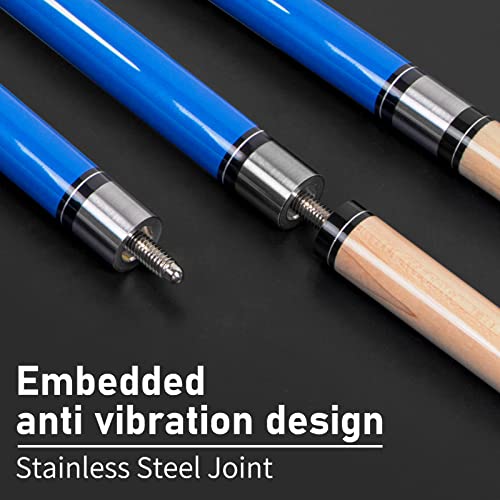 Snapklik.com : Lotmusic Pool Stick,Set Of 4 Pool Cues,1/2 Detachable ...