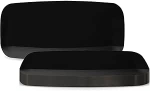 Amazon.com: Black Plastic Rectangular Plates With Flat Raised Edge ...