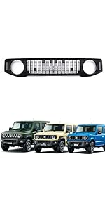 Amazon | COOLRULY ジムニーノマド JC74 5ドア ジムニーシエラ JB74 ジムニー JB64 パーツ フロントグリル LEDデイライト付き＆ウインカー グリルガーニッシュ ...