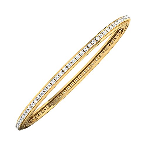 Buy CaratLane 18k Yellow Gold and Diamond Flare Bangle Online at Low ...