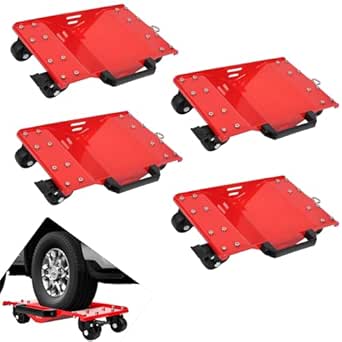 Car Wheel Dolly, Car Dollies with Tow Hook, 8000 LBS Car Dolly Set of 4 ...