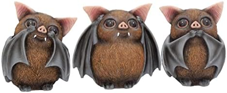 Amazon.com: Nemesis Now B4473N9 Three Wise Bats 8.5cm Figurines, Brown ...