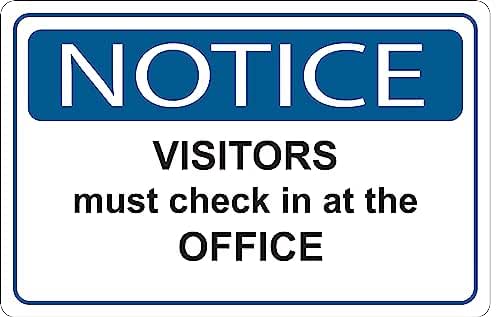 Amazon.com: Notice Sign Sticker visitors must check in at the office ...