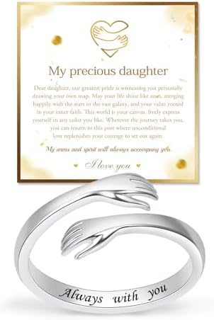Amazon.com: JXJL Sterling Silver Hug Rings for Women Adjustable Ring ...