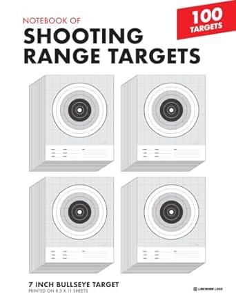 Notebook of Shooting Range Targets - 7 Inch Bullseye With MOA ...