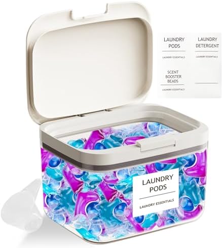 Amazon.com: BOAJUNWU 94oz /2.8L Laundry Pods Container - Organize ...