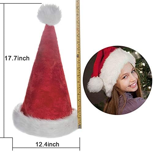 Amazon.com: OPOLEMIN Santa Hat for Adults,Unisex Velvet Fabric ...