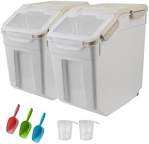 Amazon.com: YXQ 25LB Large Flour Storage Container Bin ,2 Pack Airtight ...