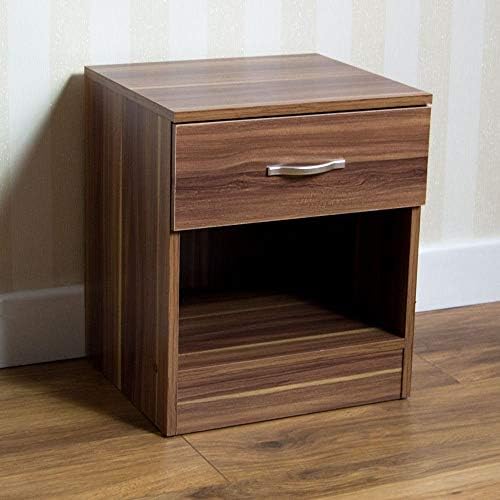 Vida Designs Walnut Bedside Drawer, Bedside Cabinet, 1 Drawer, Bedside ...