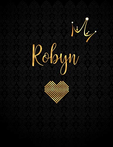 Amazon.com: Robyn: Personalized Black XL Journal with Gold Lettering ...