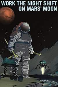 Amazon.com: Work The Night Shift on Mars Moon NASA Recruitment Retro ...
