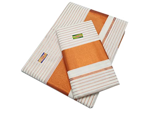 Buy mylooms® Womens Kuthampully Set Mundu With Golden & Stripes Kara ...