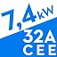 bokman Typ 2 Ladekabel mit CEE Stecker 7,4kW, 5 Meter | 6-32A | 1 ...