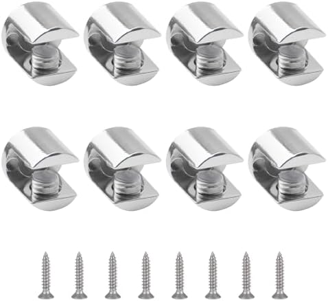 UFURMATE Glass Shelf Bracket, 8Pcs Wall Mounted Adjustable Glass Shelf ...